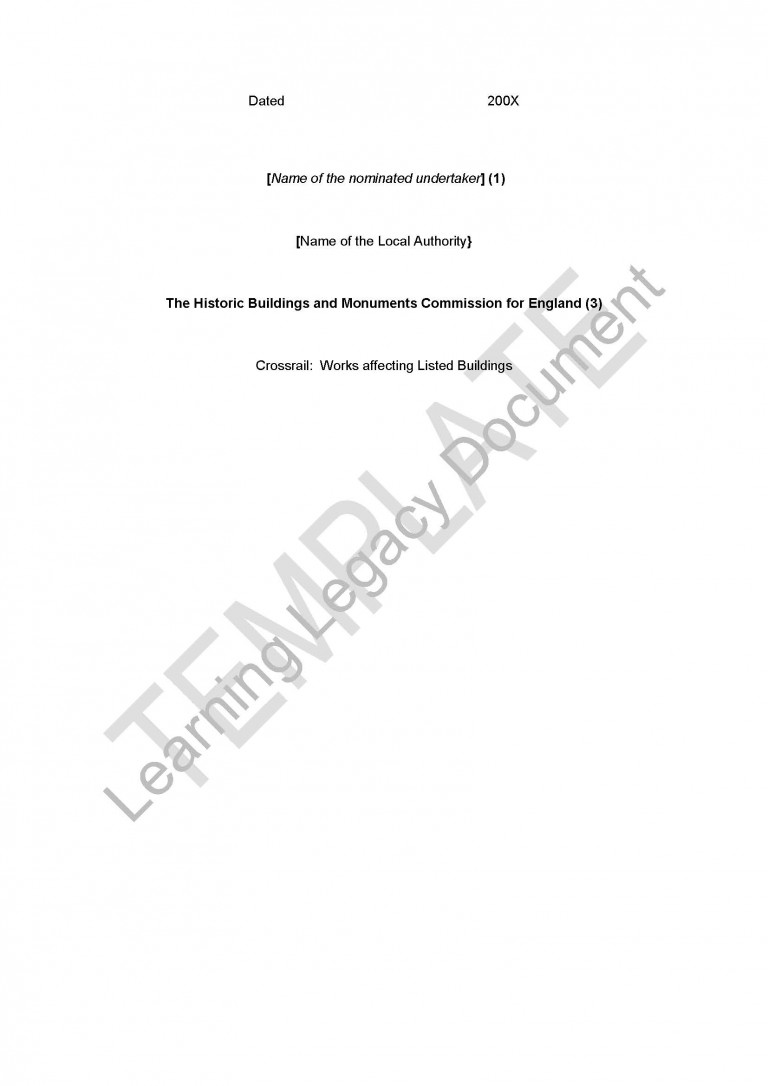 Heritage deed for works affecting listed buildings - template ...