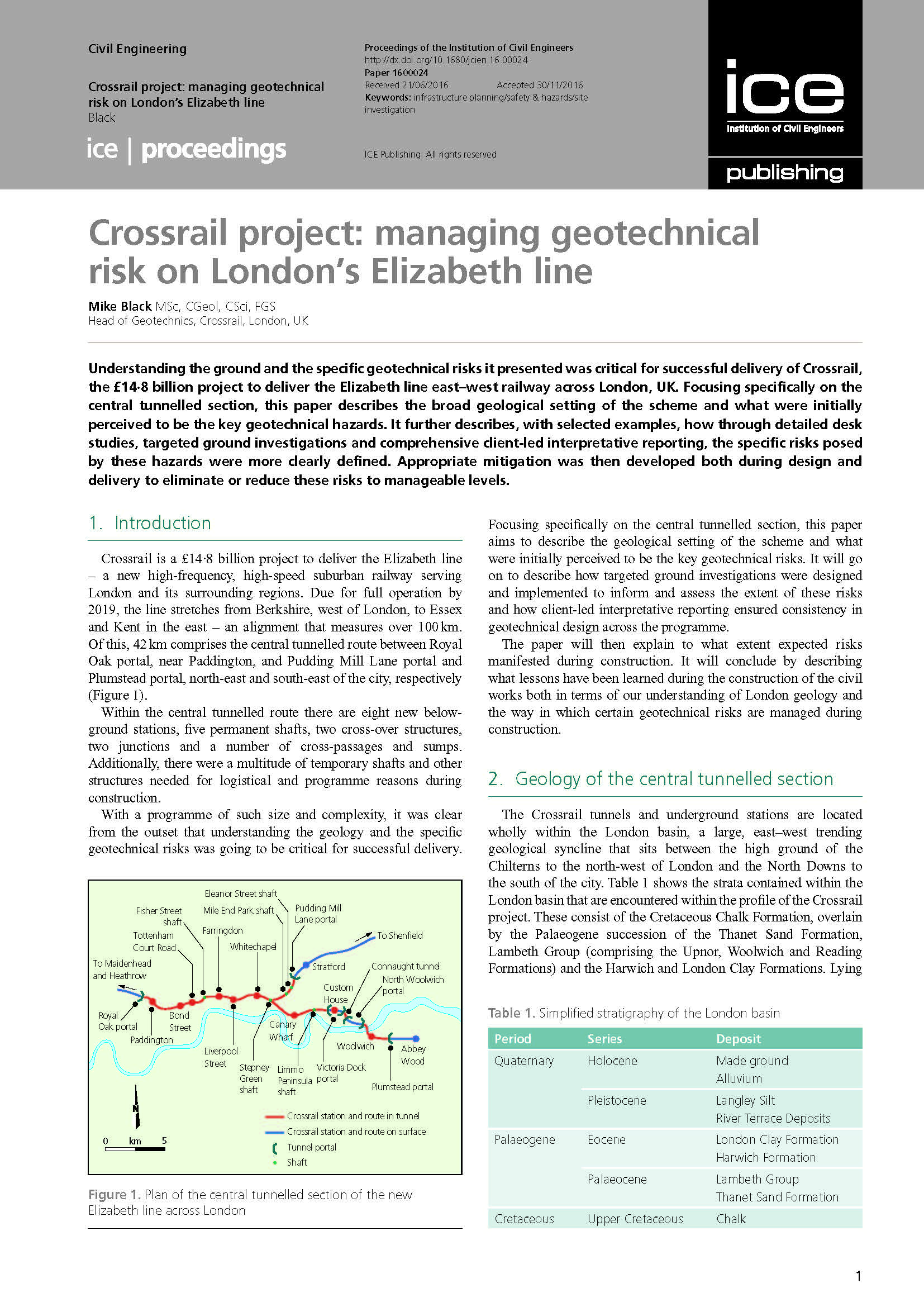 Crossrail project: managing geotechnical risk on London’s Elizabeth ...