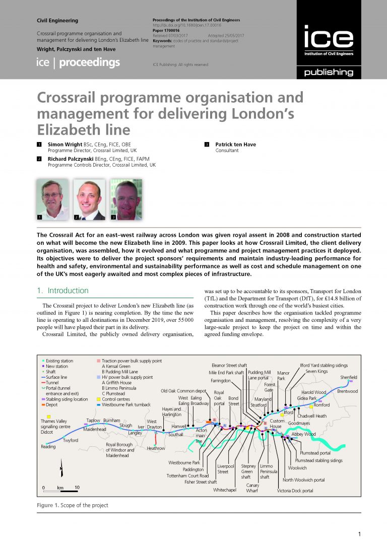 Crossrail programme organisation and management for delivering London's ...