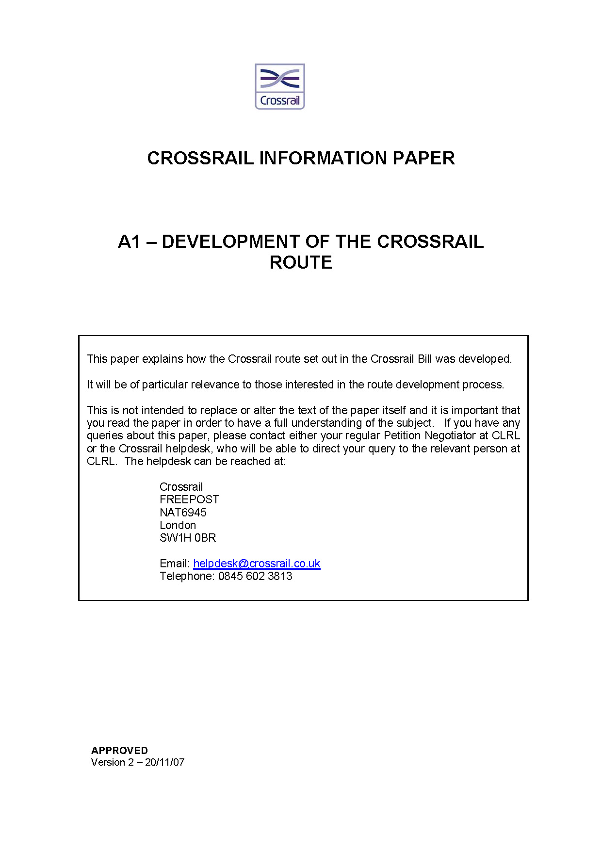 Crossrail Information Papers - Crossrail Learning Legacy