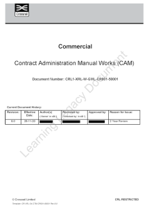 Contract Administration Manual - Crossrail Learning Legacy